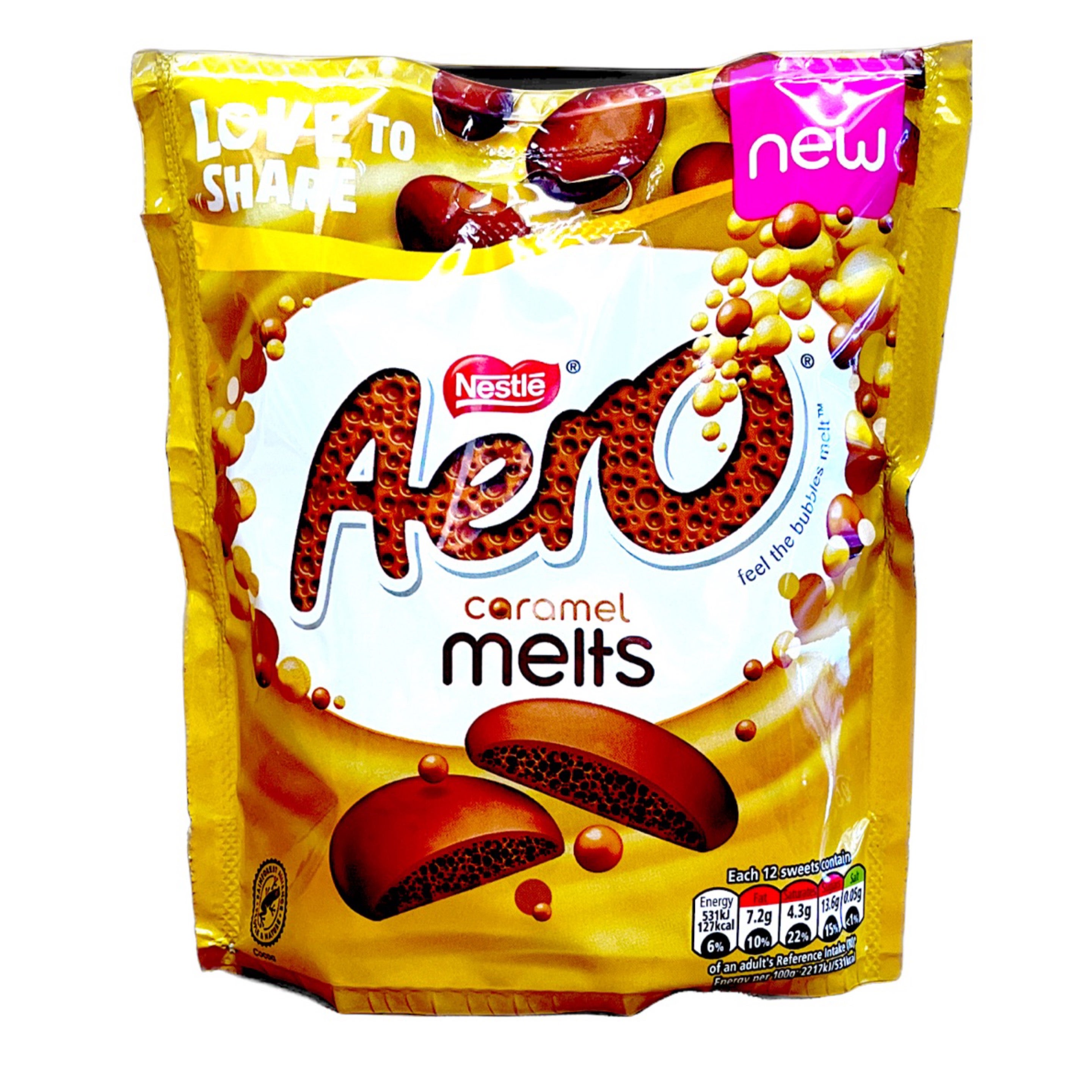 Aero Melts: Caramel Milk Chocolate .19lbs | British Depot Main Site