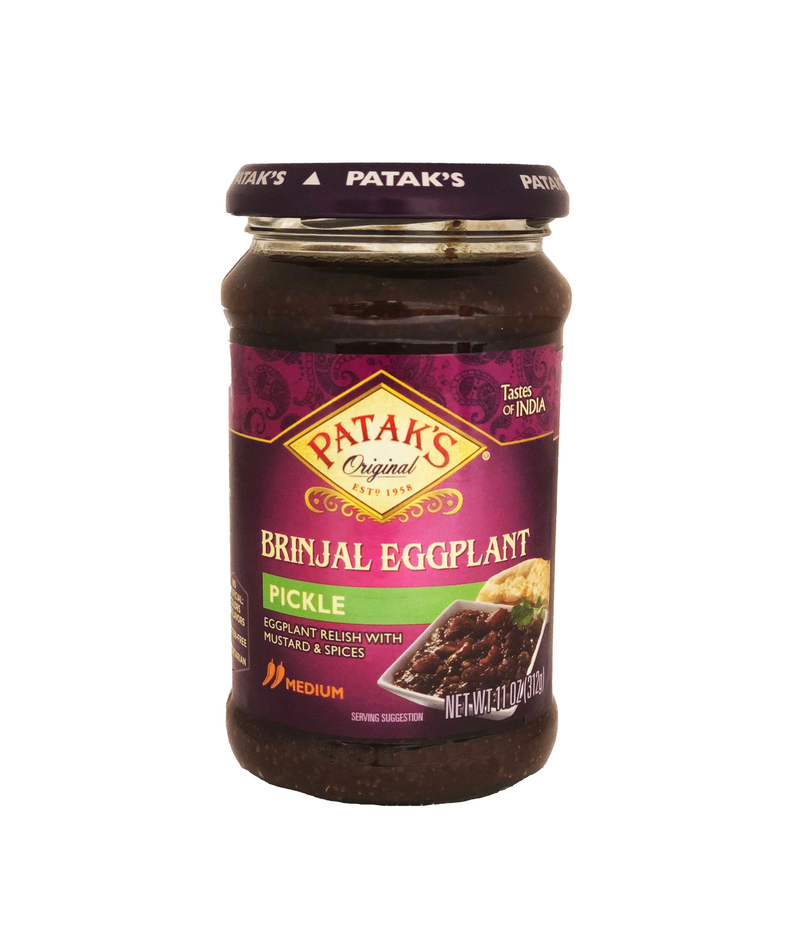 Patak's Spice Relish Medium- Brinjal Eggplant 312g | British Depot Lake Worth Florida